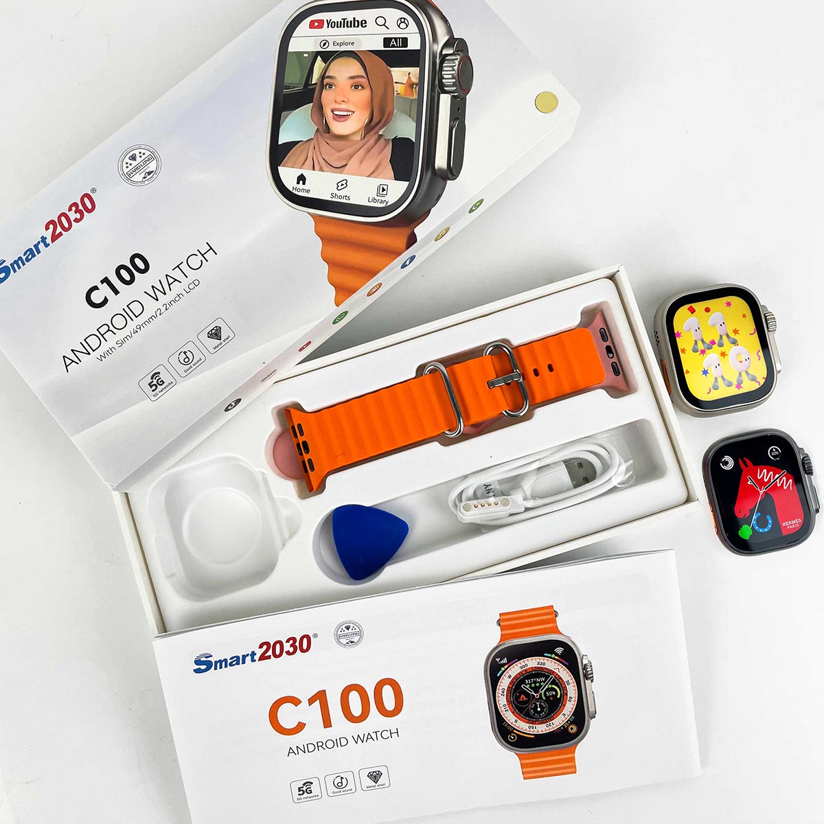 Smartbarry الساعة الذكية C100