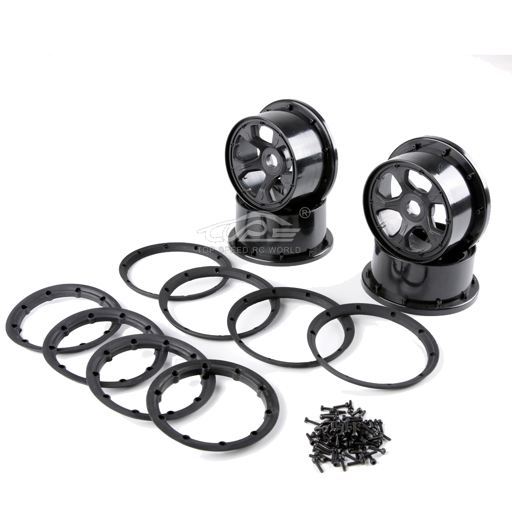 FLMLF Four generation wheel hubs,beadlocks kit for 1/5 hpi baja 5t 5sc