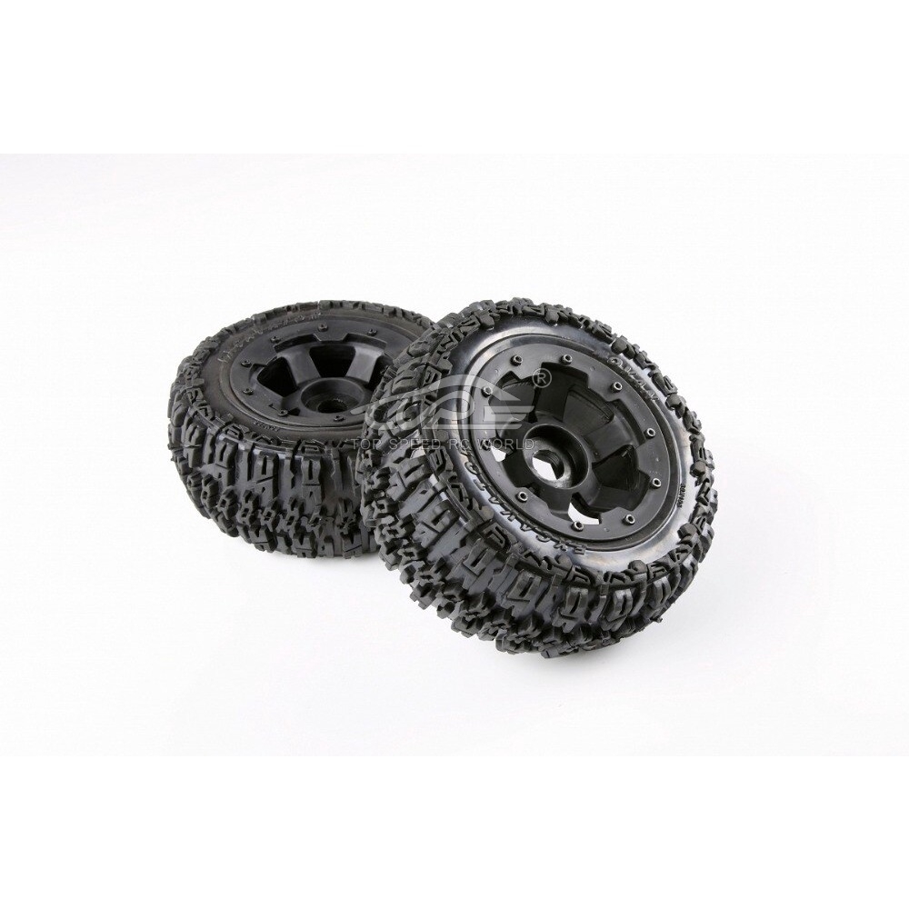 FLMLF Front Knobby Wheel Tire Assembly Set for 1/5 Hpi ROVAN Rofun Km ...
