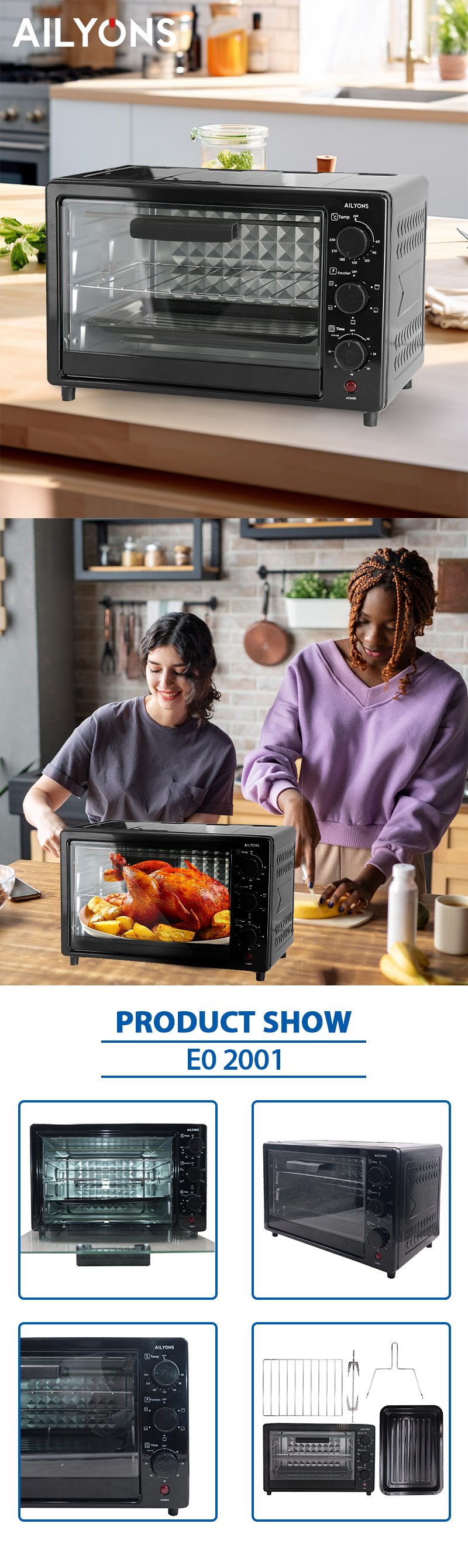 AILYONS E0-2001 20L Electric Oven