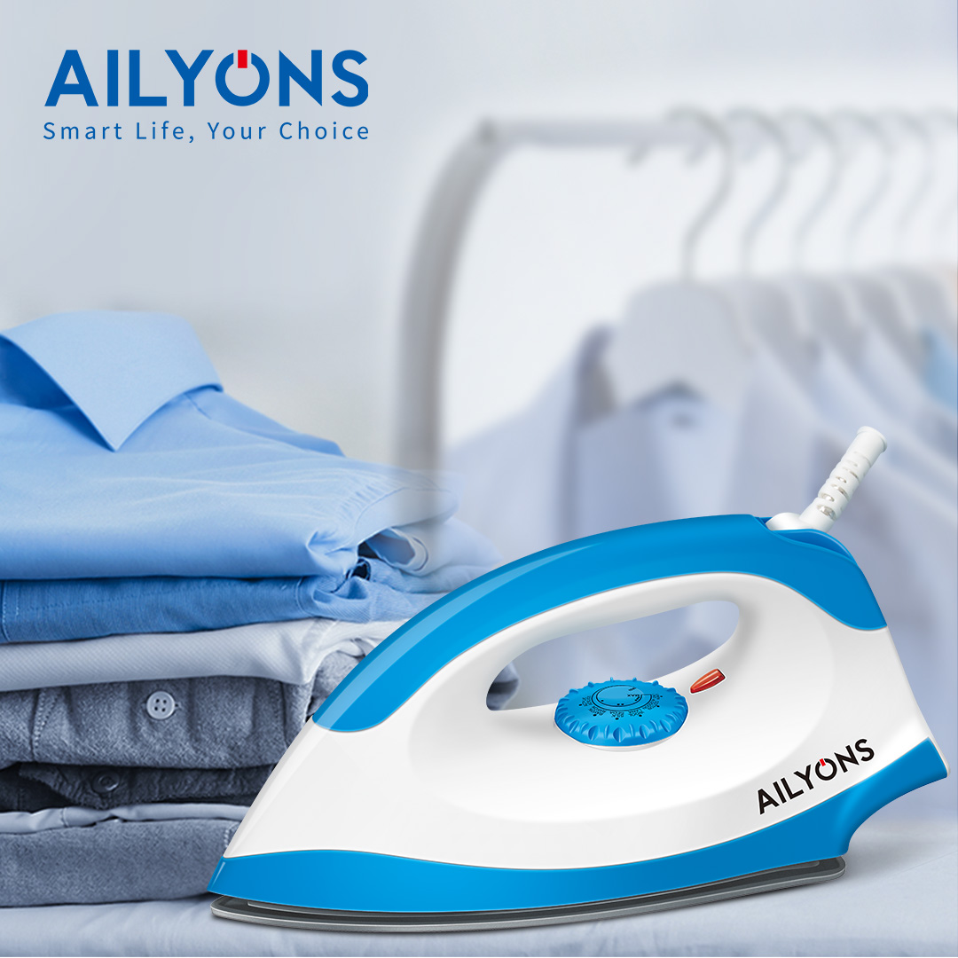 AILYONS HD198A-S Electric Iron Stainless Steel Bottom Plate