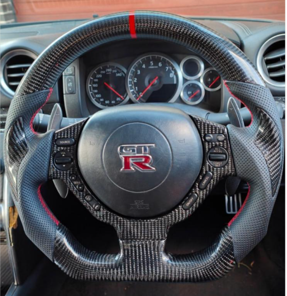 For 2014 Nissan GTR R35 carbon fiber steering wheel