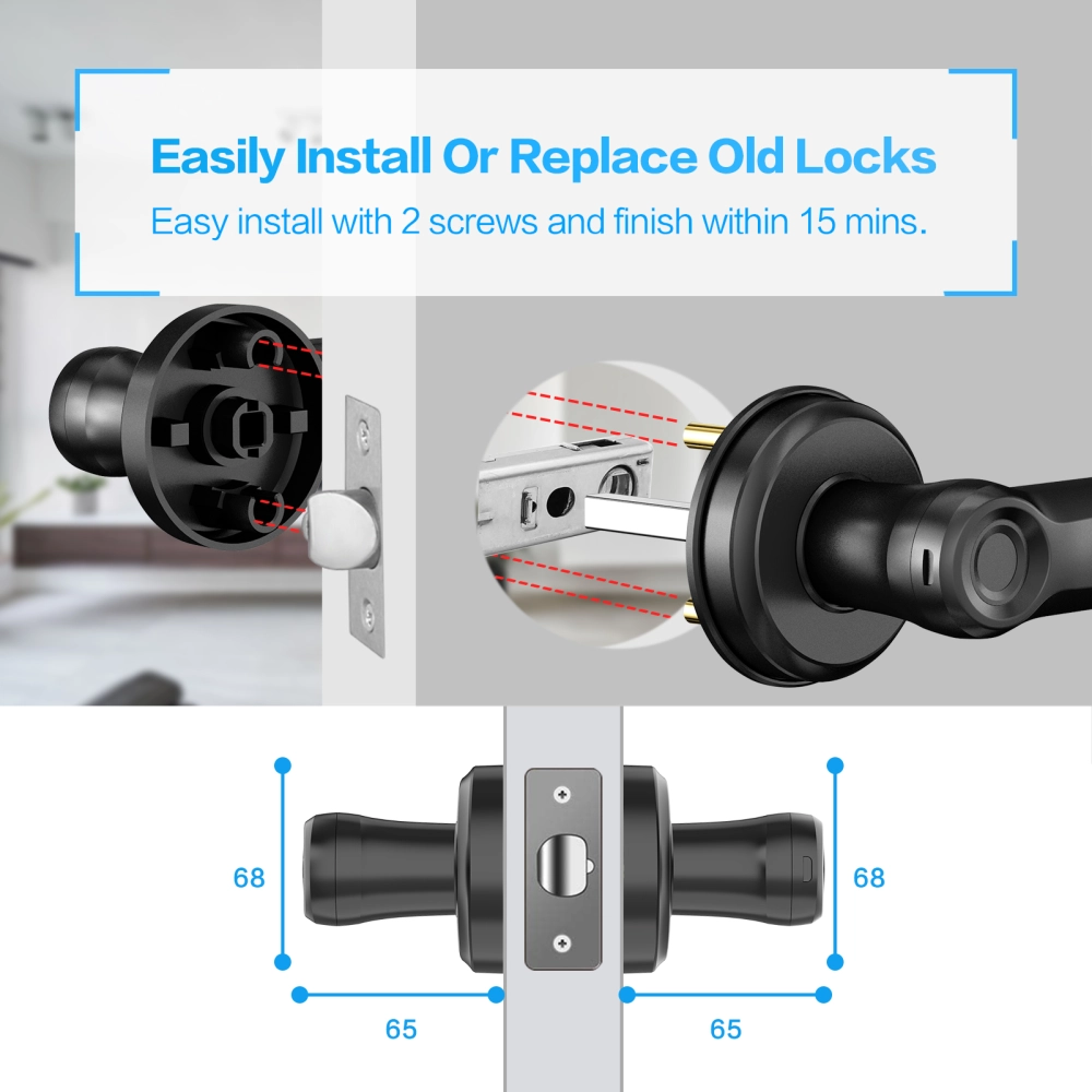 Geek Smart 3-in-1 Keyless Entry Door Lock with Biometric Fingerprint L-B202