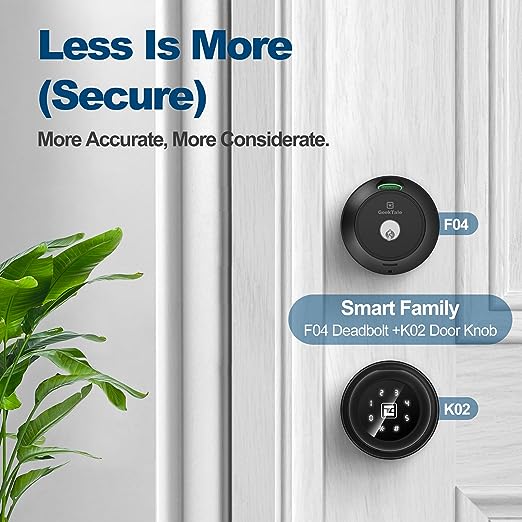 GeekTale Keyless Entry Door Lock-Fingerprint Door Knob with App F04