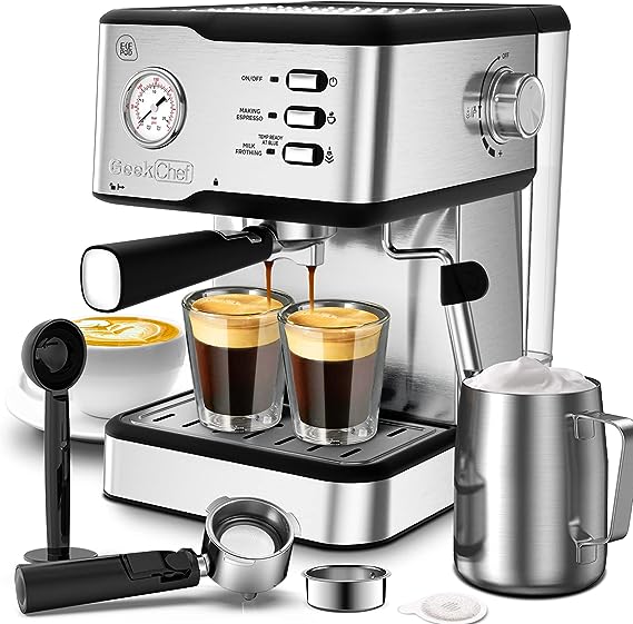 Geek Chef Espresso Machine 20 Bar Pump Pressure GCF20BP