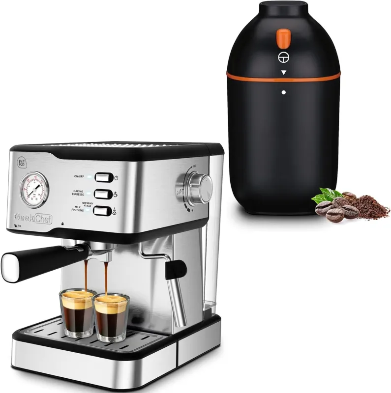 Geek Chef Espresso Machine Coffee Machine GCF20BP and Coffee Grinder ...