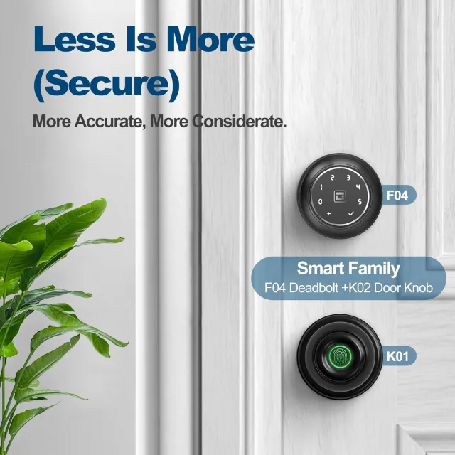 GeekTale Fingerprint Door Lock Set, Fingerprint Door Knob with Keypad ...