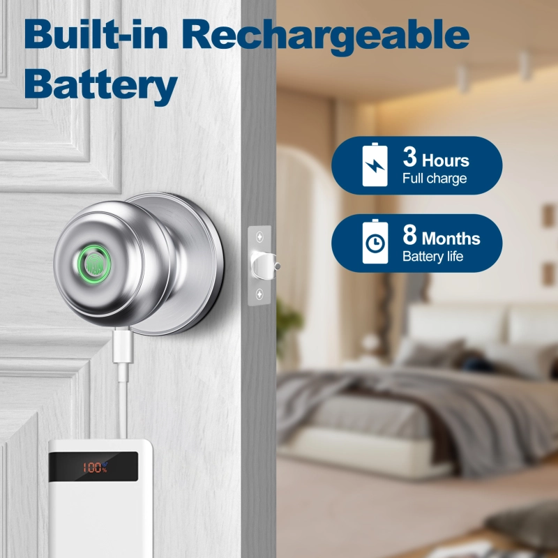 GeekTale Fingerprint Door Knob 3in1 Lock Smart Knob K12-S