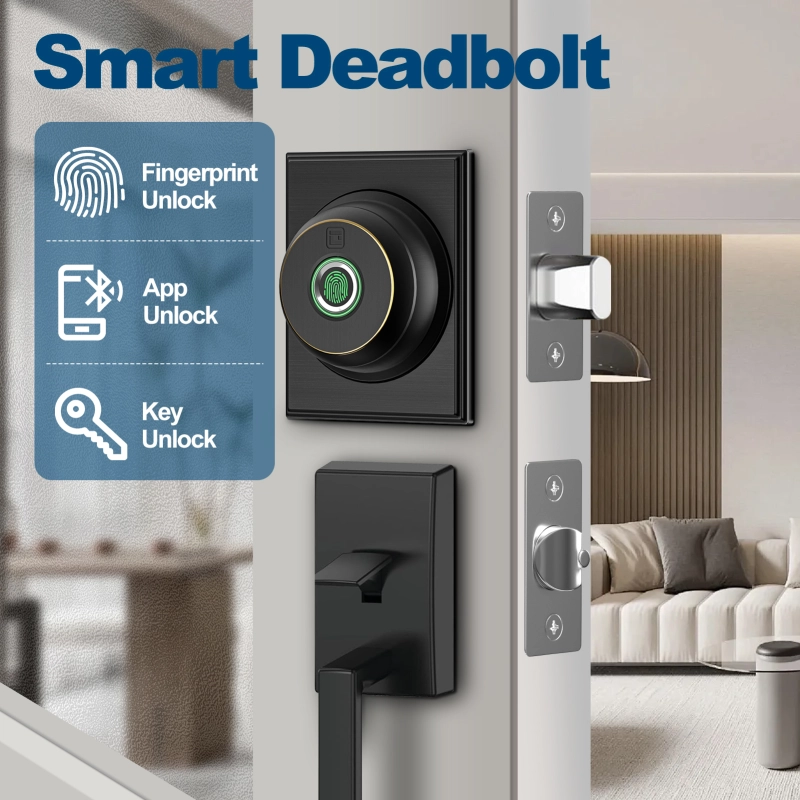 GeekTale Smart Deadbolt Lock, Fingerprint Deadbolt with App RD02-B2