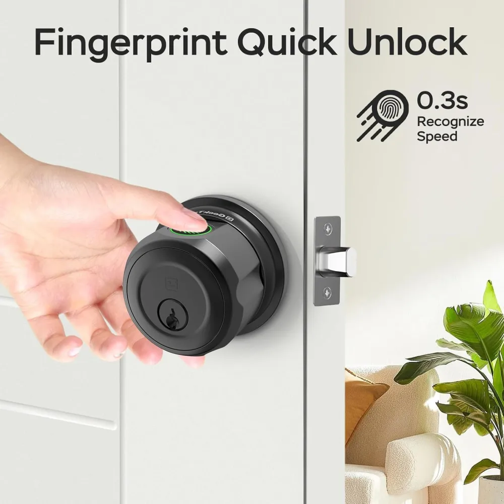 GeekTale Fingerprint Deadbolt Lock with Gateway, Smart Security ...