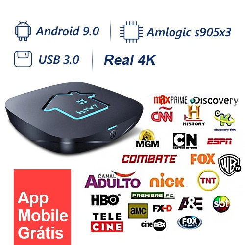 HTV H7 Set top Box 4k HD frete gratis novo tv box(Brazil Portuguese)