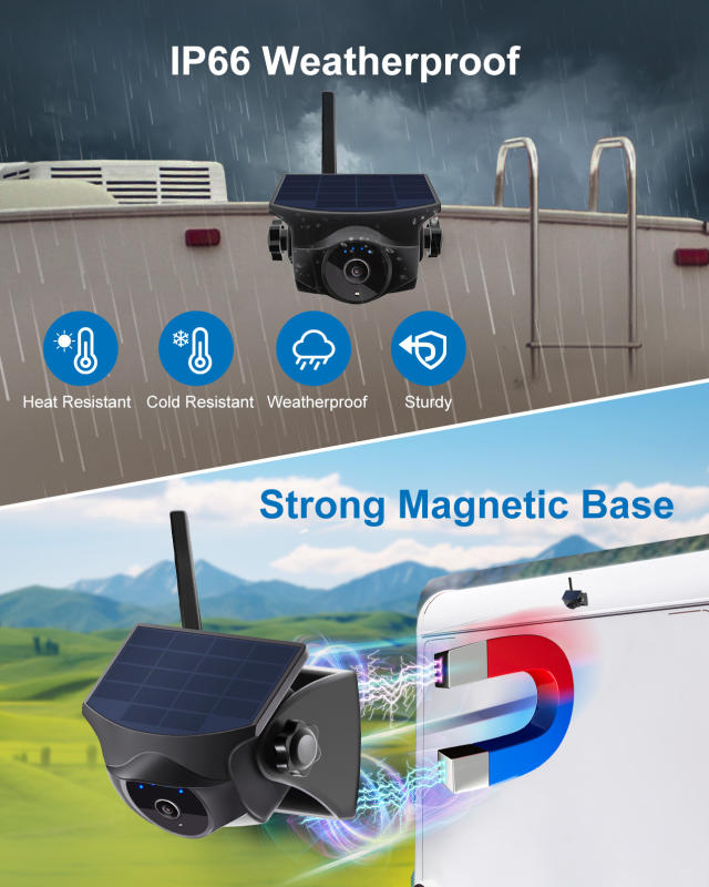 1080P Solar WiFi Magnetic Backup Camera