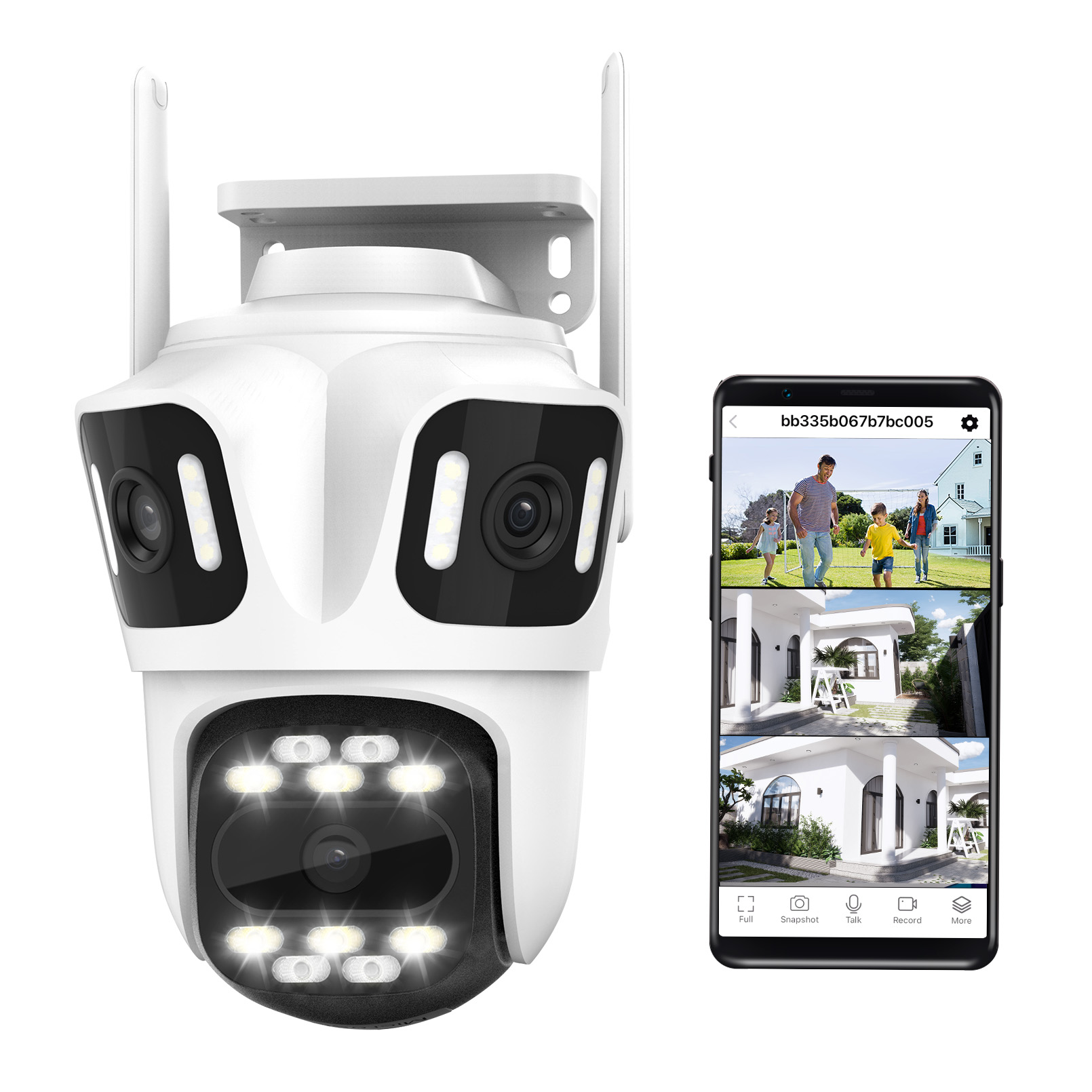 Triple Lens Outdoor Security Camera