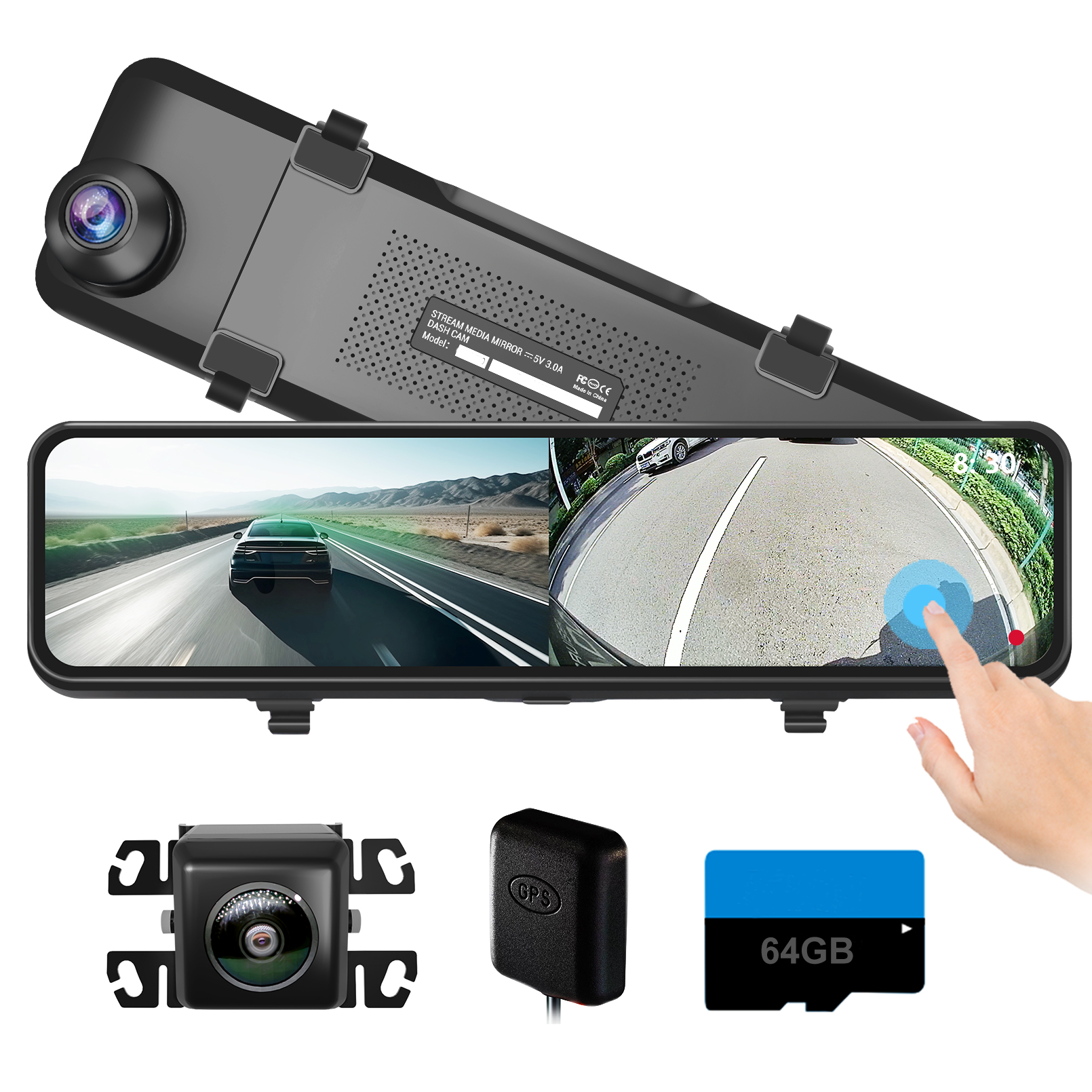 2 Channel Mirror Dash Cam