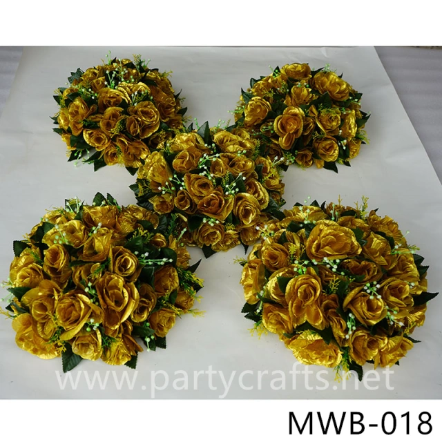 gold artificial flower ball garden layout