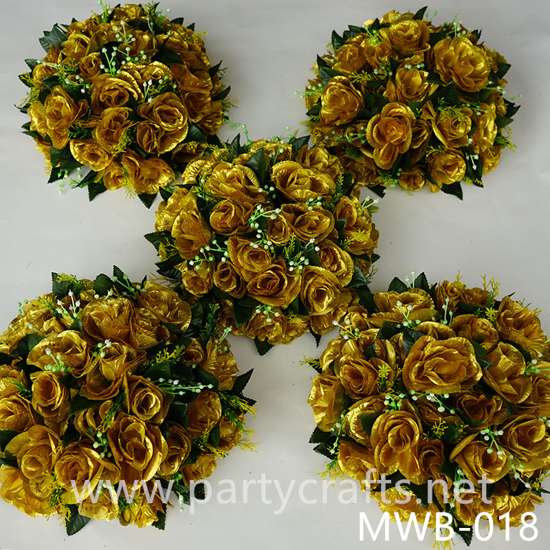 gold artificial flower ball garden layout ramo de flores bouquet flor ...