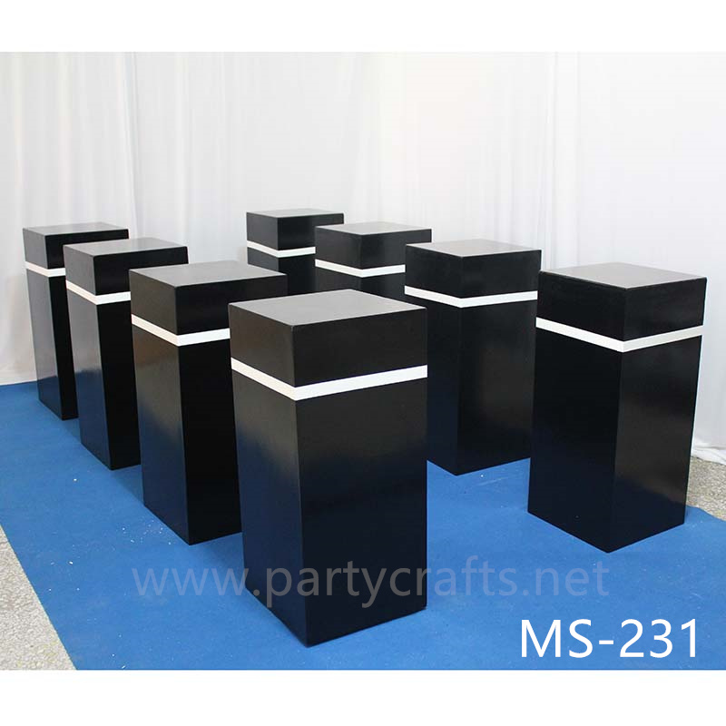 black rectangular pedestal stand square riser stand cube art display ...