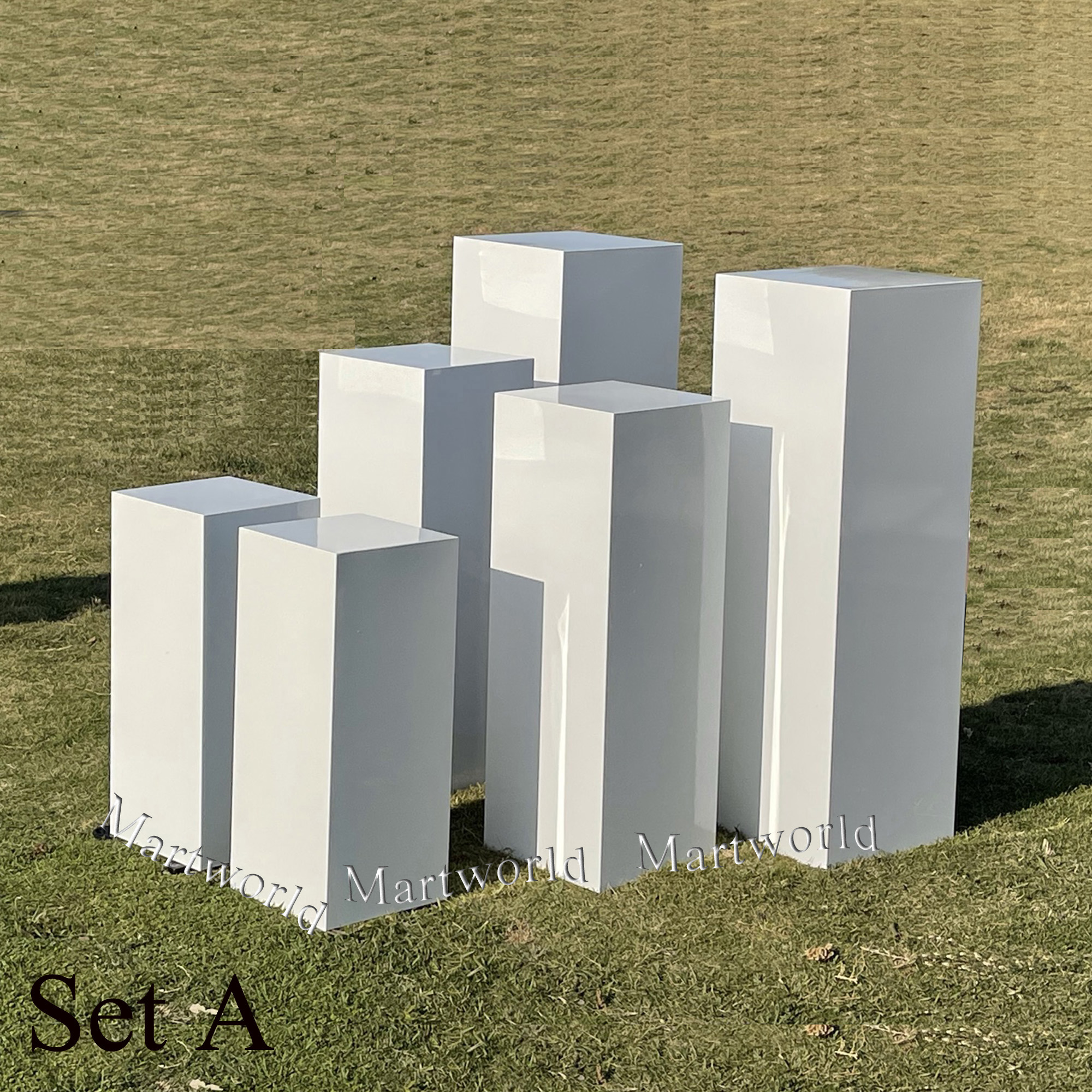 pure white rectangle pedestal stand base cube small art display stands ...