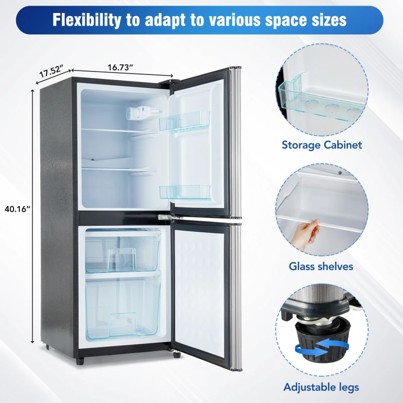 Xspracer 3.6-cu ft Counter-depth Freestanding Dual Zone Mini Fridge ...