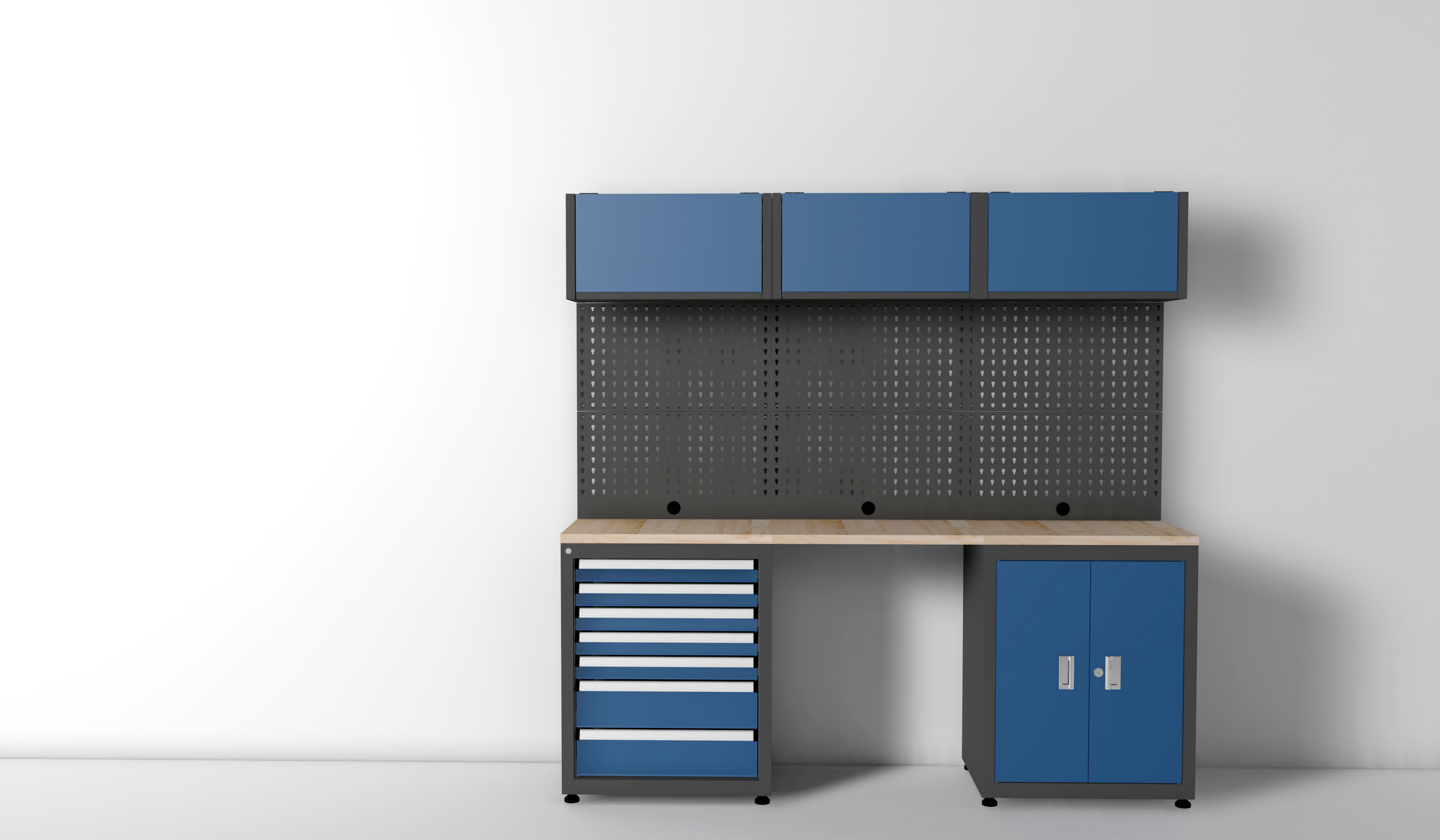 Heavy Duty Ready-to-assemble Steel Tool Cabinet Garage Storage System-Blue