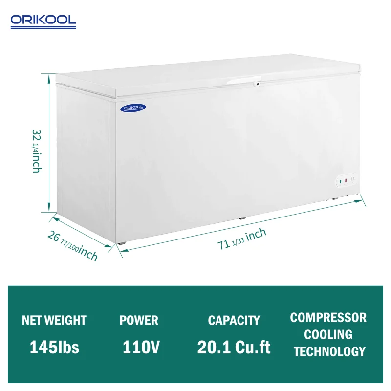 Xspracer 20.1-cu ft Solid Top Commercial Deep Chest Freezers with ...