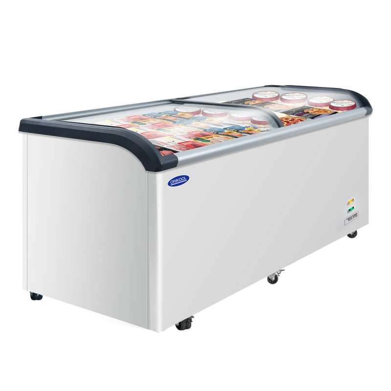 Xspracer 19.3-Cu.ft Sliding Glass Lid Commercial Mobile Chest Display ...