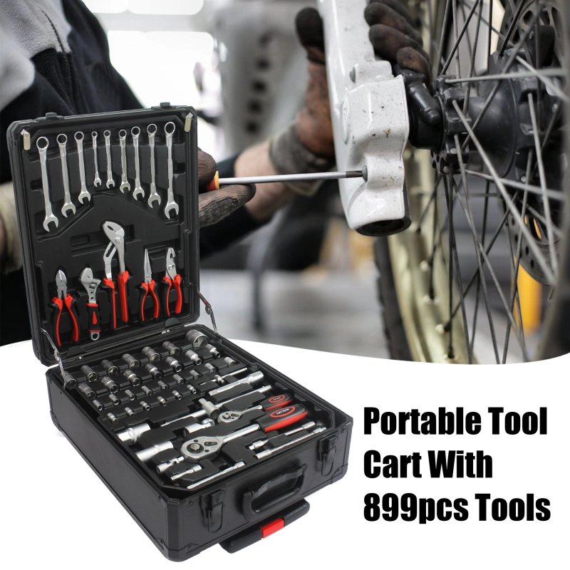 Portable Tool Cart with 899pcs Tool - Black