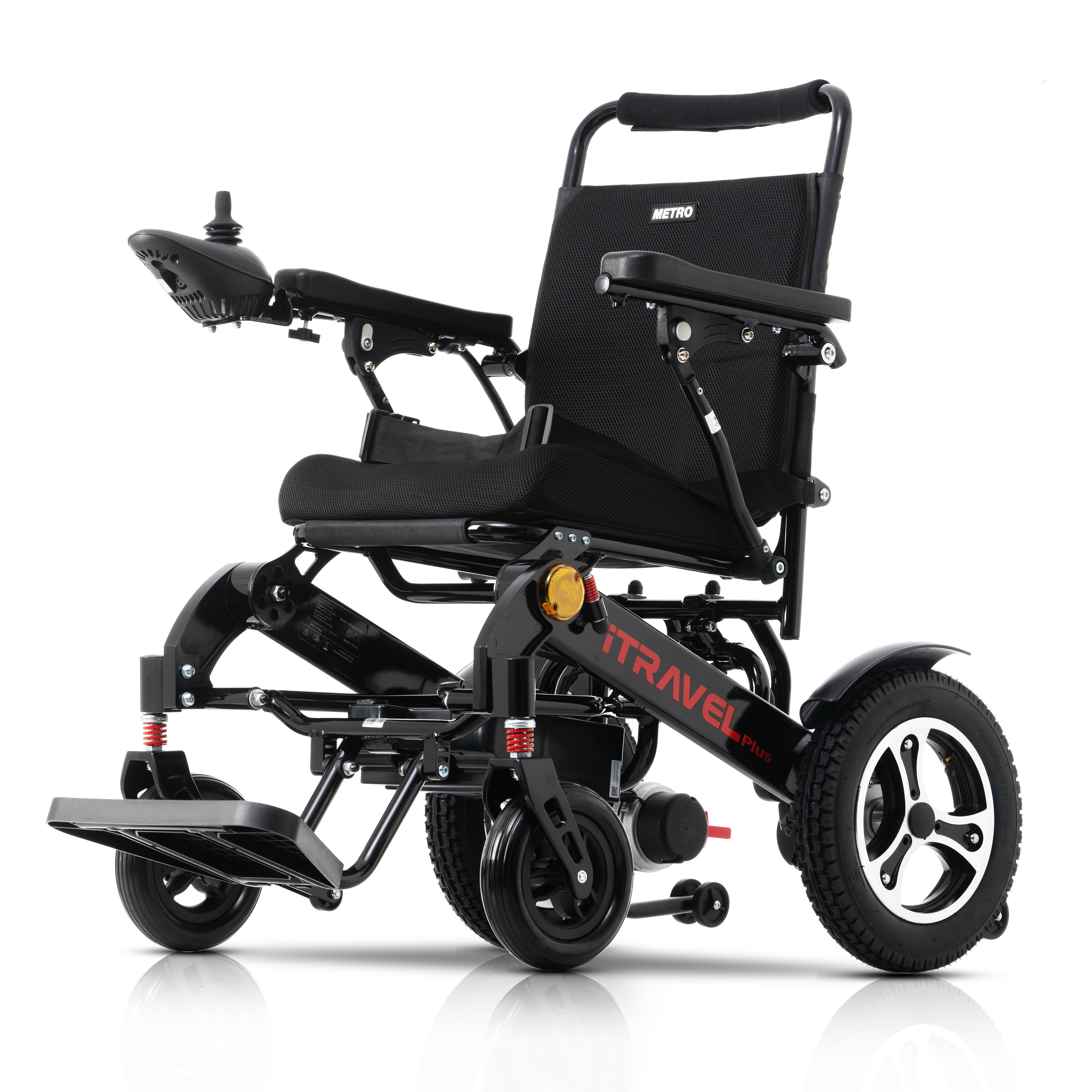 Intelligent Lightweight Foldable Electric Wheelchairs- Black