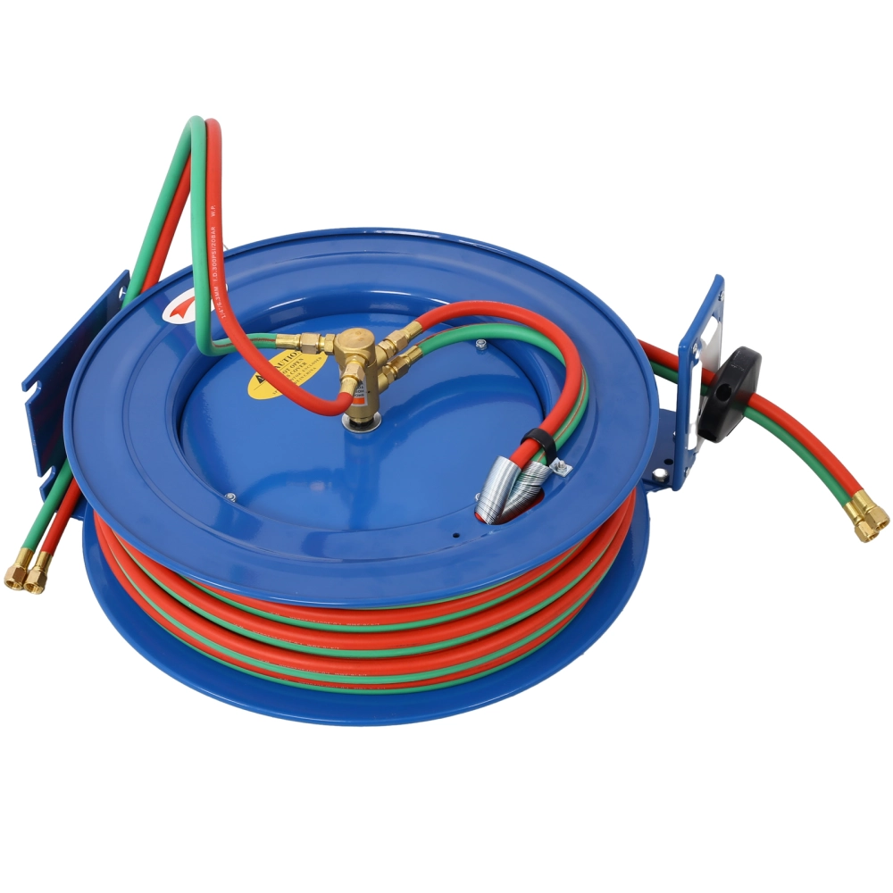 Retractable Hose Reel with 1/4-in x 100-ft Twin Oxygen Acetylene Rubber ...