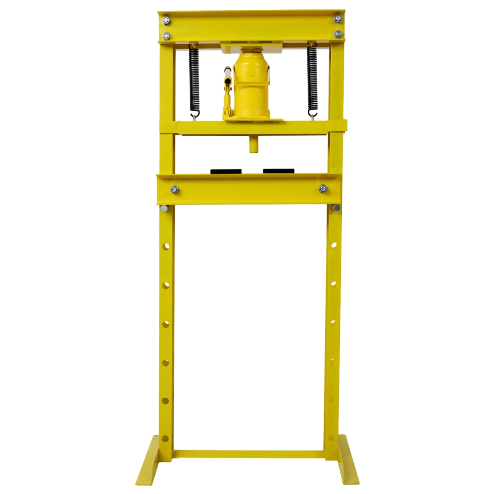 Yellow 20-ton Capacity H-Frame, Adjustable Hydraulic Shop Press with Plates