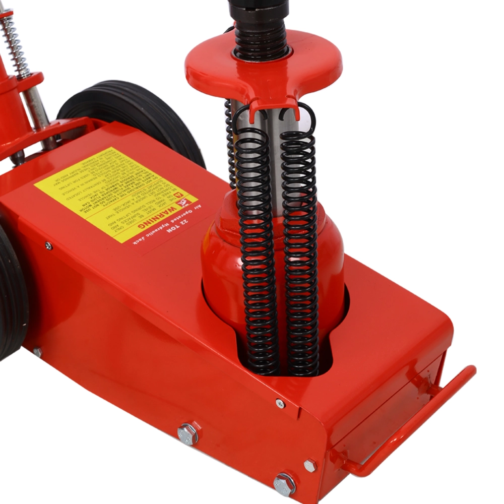 Red 22-Ton Steel Hydraulic Floor Jack with Wheels