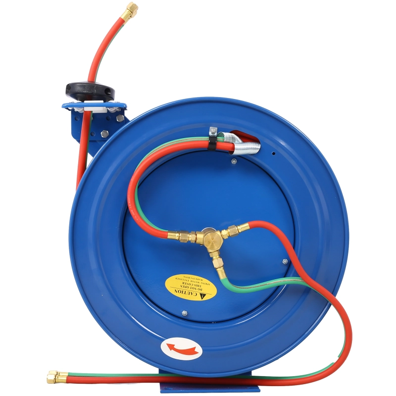 Retractable Hose Reel with 1/4-in x 100-ft Twin Oxygen Acetylene Rubber ...