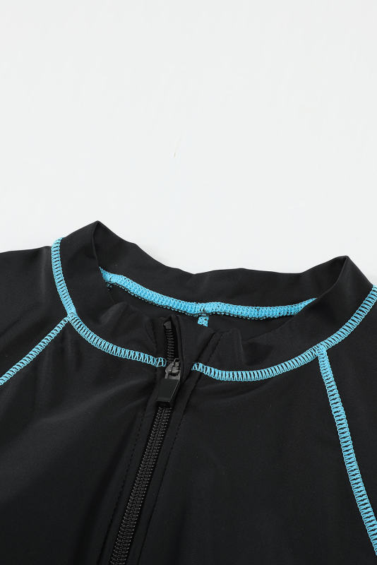Black Seam Contoured Zip Front Wetsuit