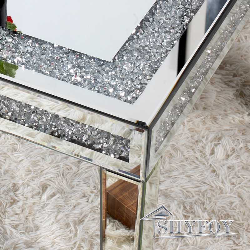 SHYFOY Coffee Table Mirrored with Crystals Inlay, Modern Contemporary ...