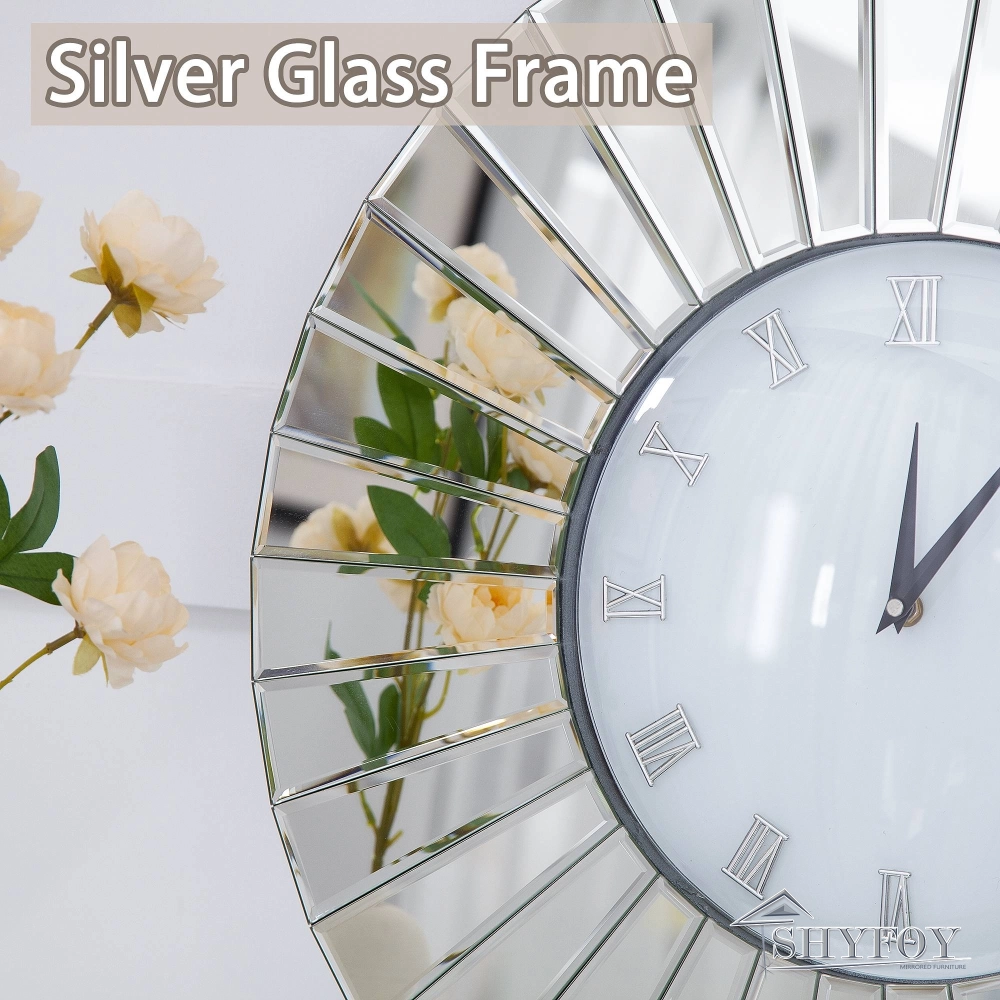 silver sparkly clock