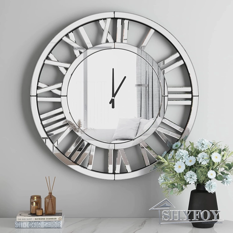 SHYFOY 24 inch Decorative Wall Clocks for Living Room Decor Modern ...