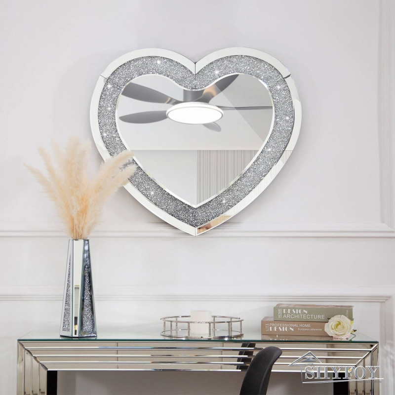 SHYFOY Heart Mirror for Wall Decor, Large Heart-Shape Wall Mirrors ...