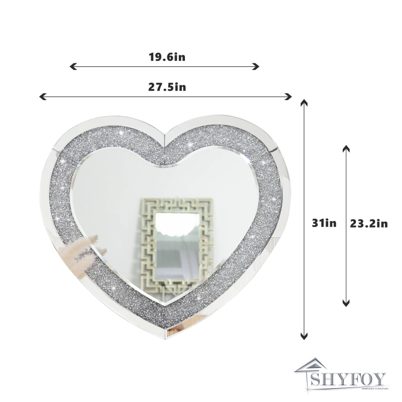 SHYFOY Heart Mirror for Wall Decor, Large Heart-Shape Wall Mirrors ...