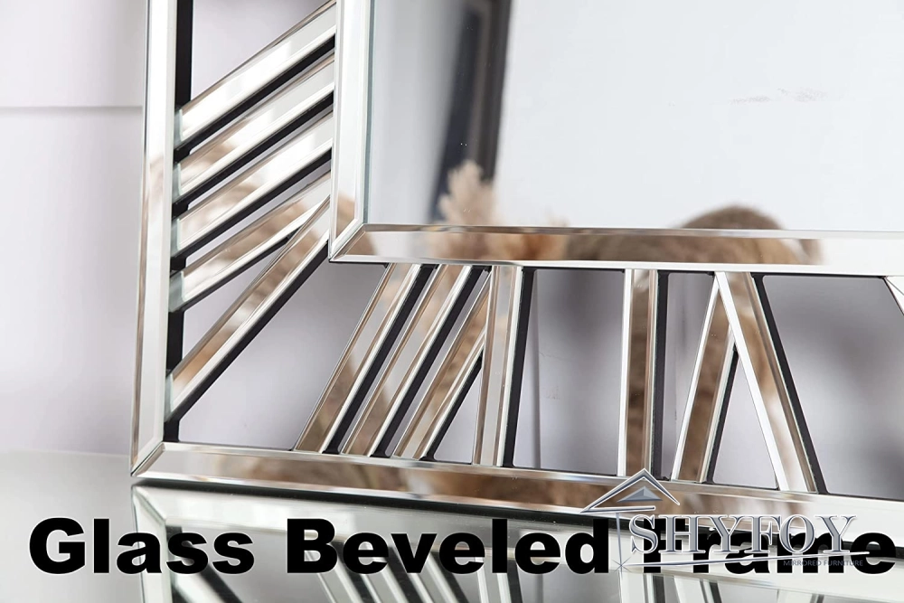 mirrored wall clock square