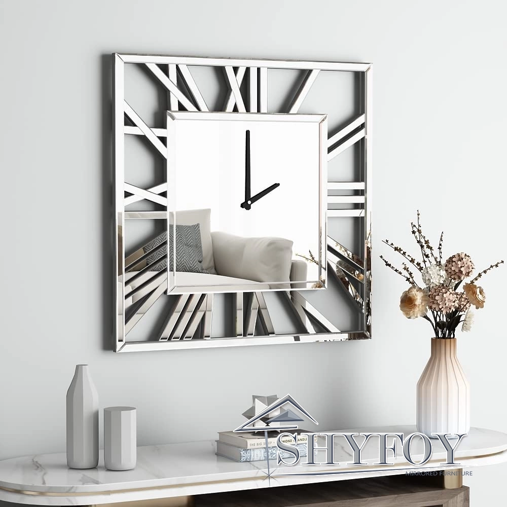 large silver wall clocks
