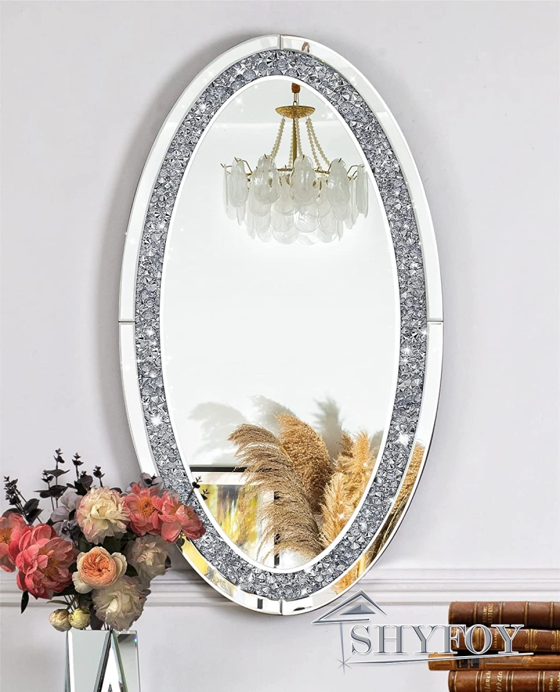 fancy oval wall mirror