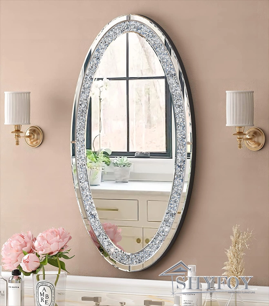 fancy oval wall mirror
