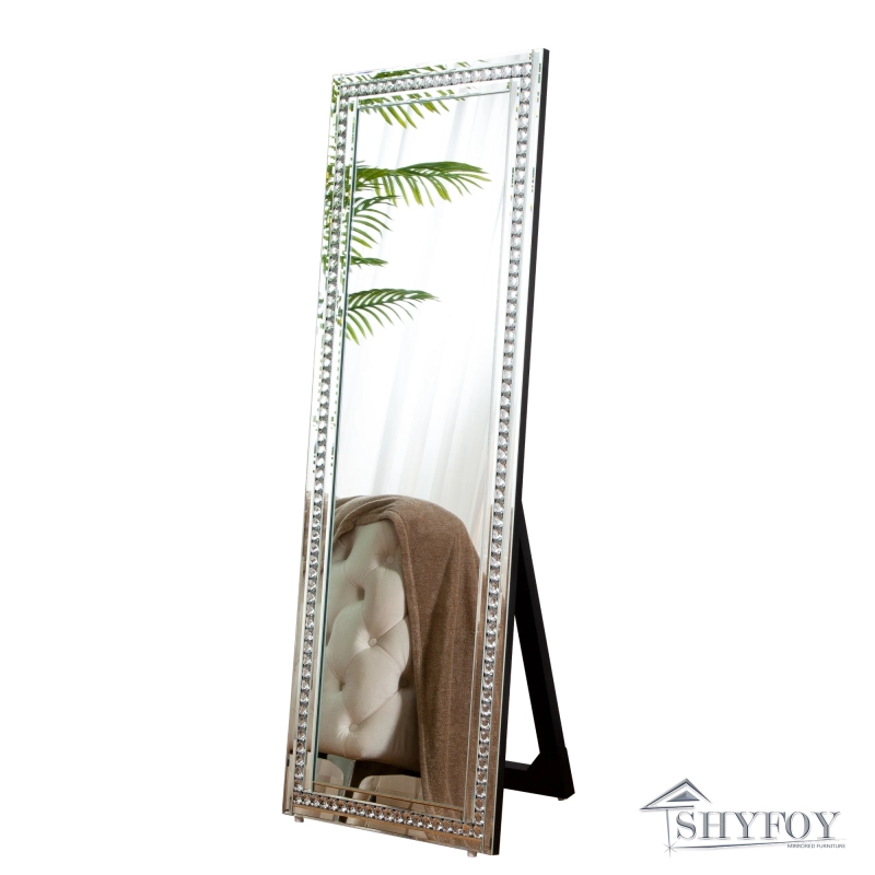 Casmer Rectangle Glass Full Length Mirror with Stand