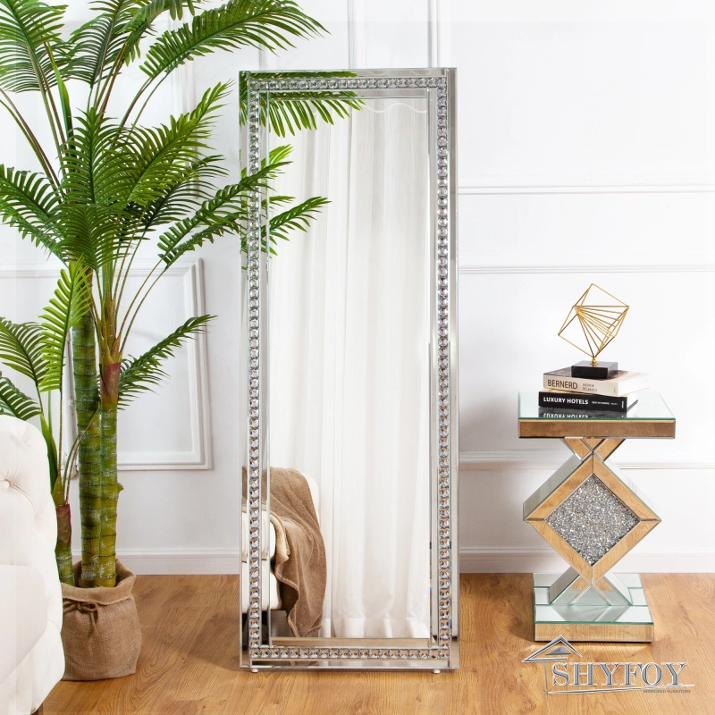 Casmer Rectangle Glass Full Length Mirror with Stand