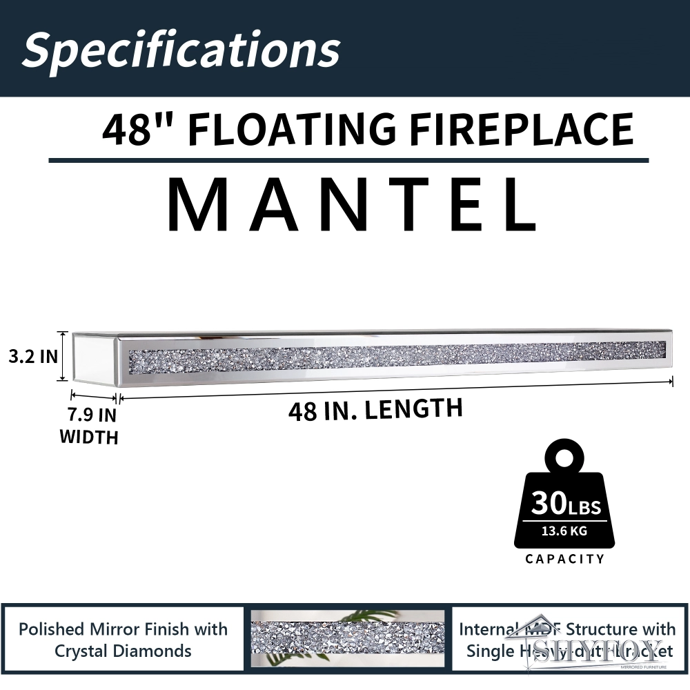 floating mantel dimensions
