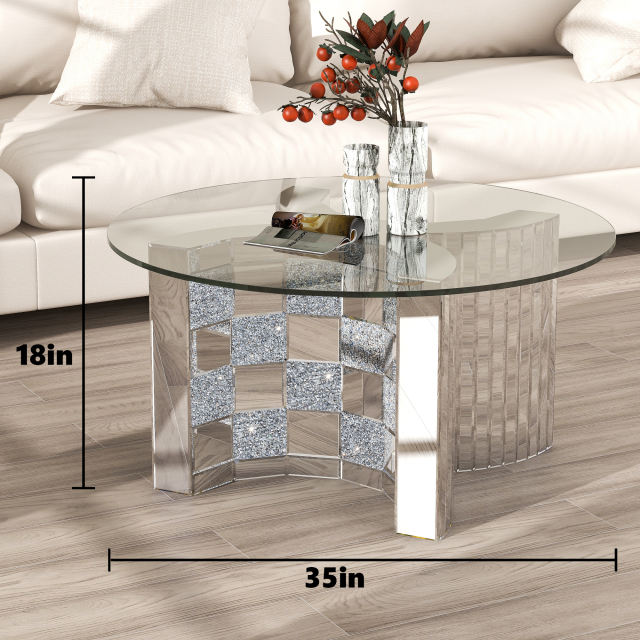 SHYFOY Glass Top Round Coffee Table /SF-CF194