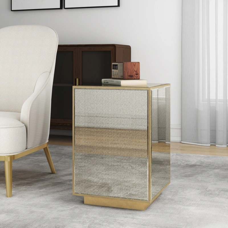 Luxury Mirrored End Table Side Table