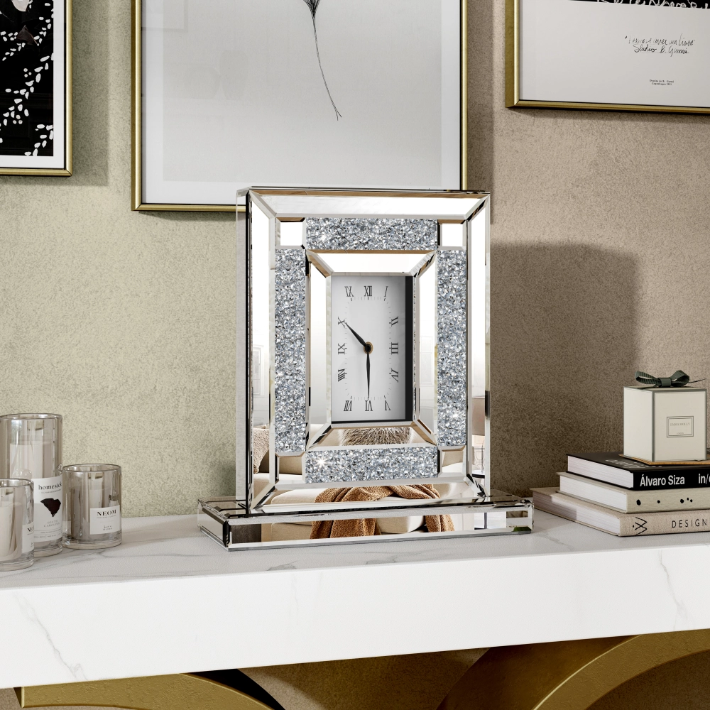 mirrored desk clock