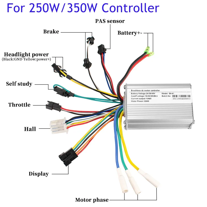 Kunray S6-61YB S9-61YB Brushless Controller Kit 24V-48V 250W 350W 500W ...