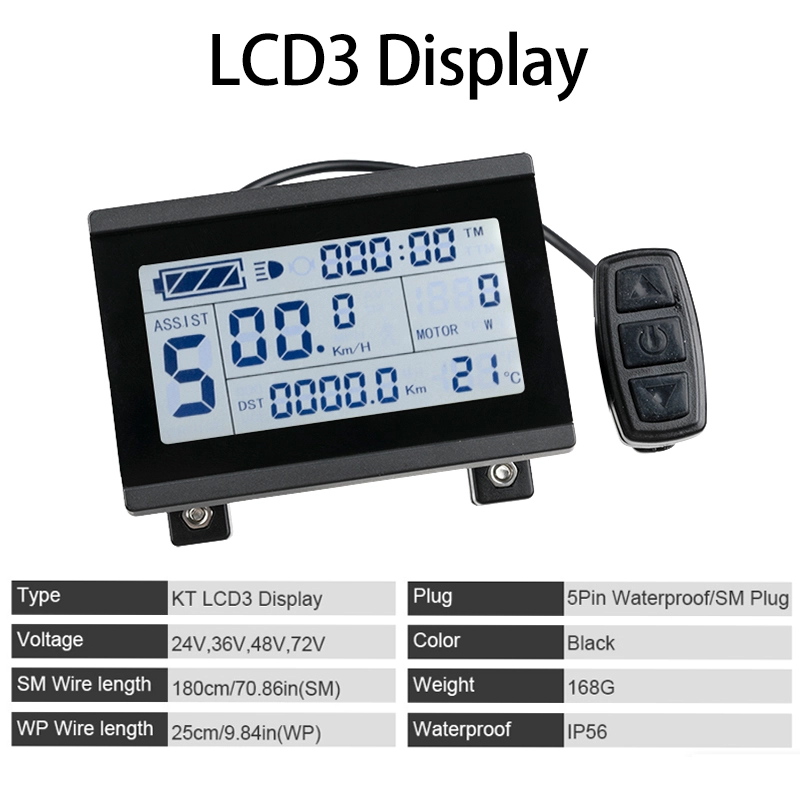 Kunray 48V 1000W 1500W Ebike Rear wheel Motor KT Controller with LCD ...